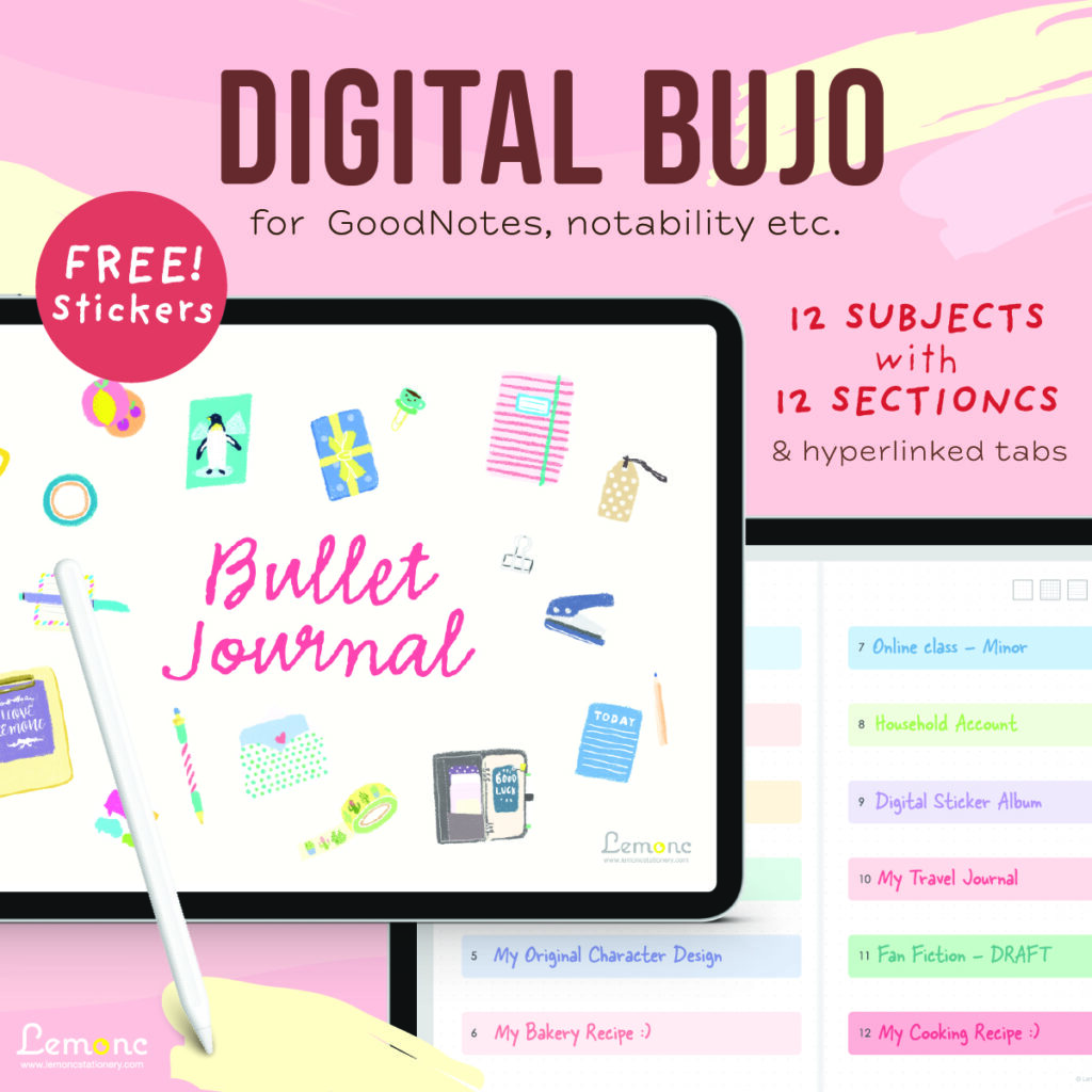 Digital BUJO for Goodnotes | Dot Grid Bullet Journal with Templates ...