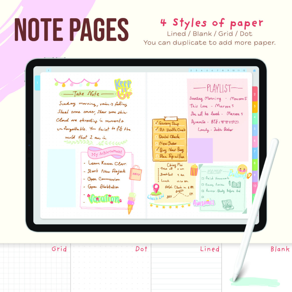 Digital BUJO for Goodnotes | Dot Grid Bullet Journal with Templates ...
