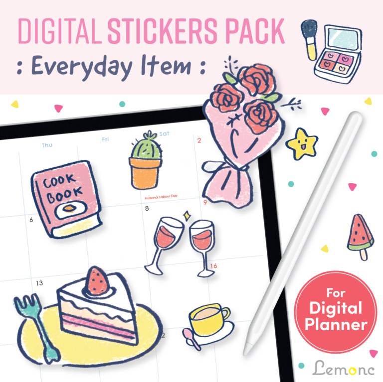 DG2005 Digital Stickers Pack – Everyday Items – Digital Product : Sugar ...