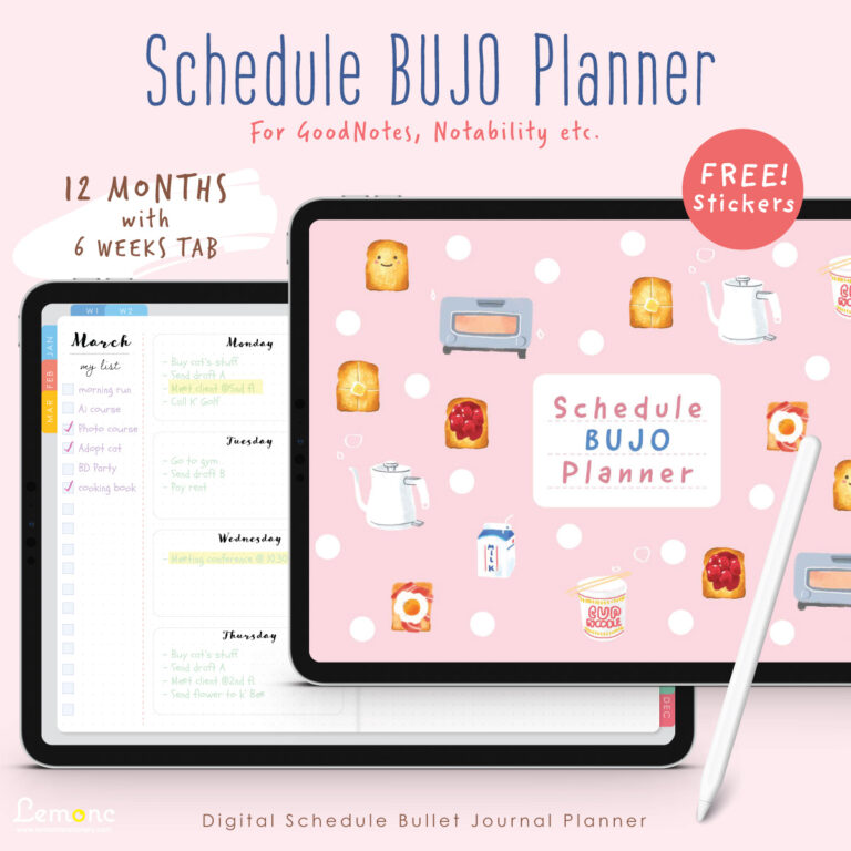 Digital Weekly BUJO Planner for Goodnotes | Dot Grid Bullet Journal ...