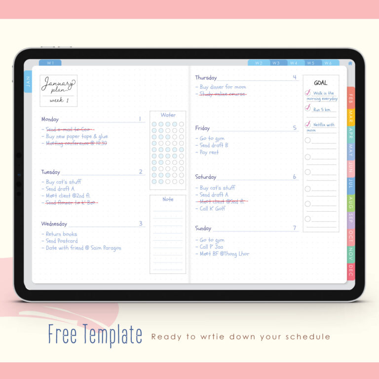 Digital Weekly BUJO Planner for Goodnotes | Dot Grid Bullet Journal ...