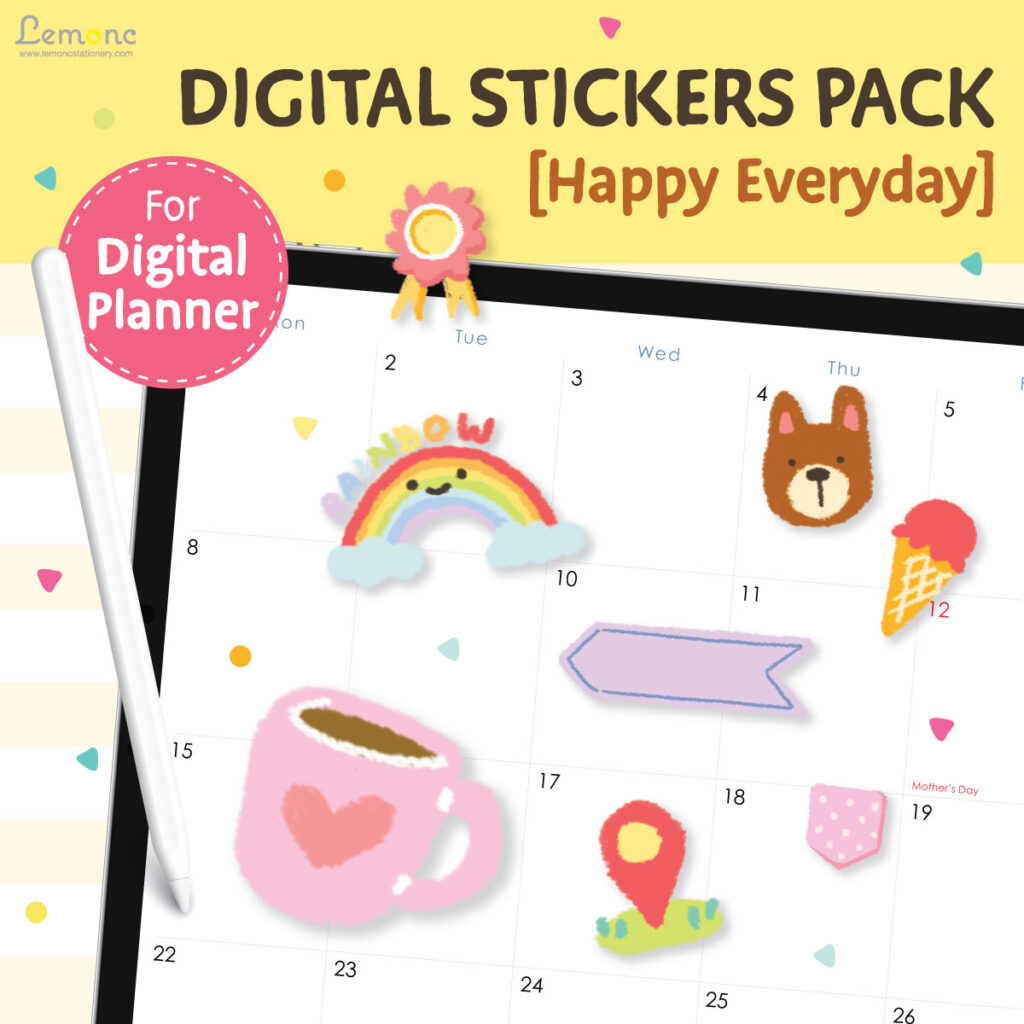 DP2117 Digital Stickers Pack – Happy Everyday – Digital Product : Sugar ...