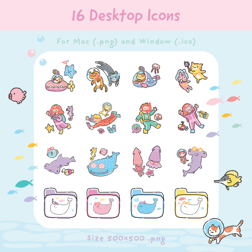 Desktop Icon Pack – Digital Product : Sugar Morning