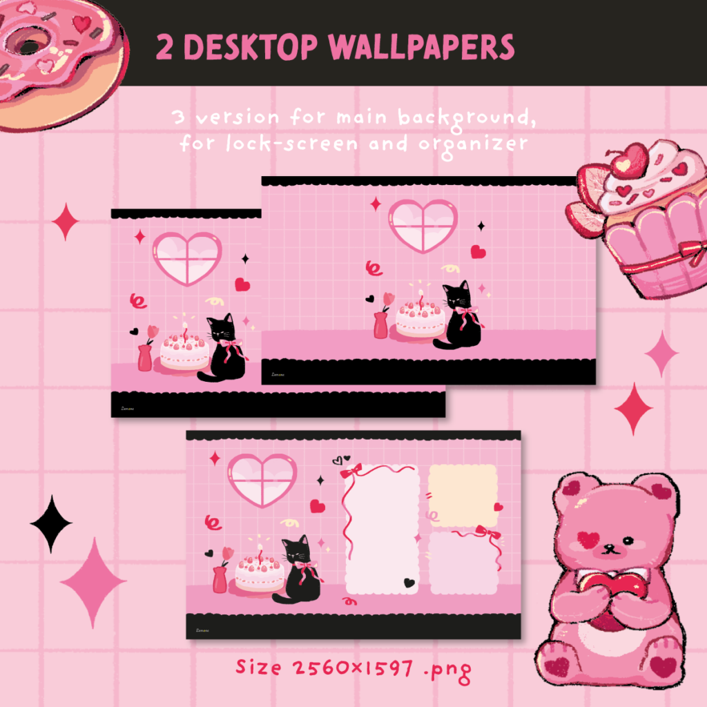 Desktop Icon Pack -Twinkle Pink_Lemonc – Digital Product : Sugar Morning